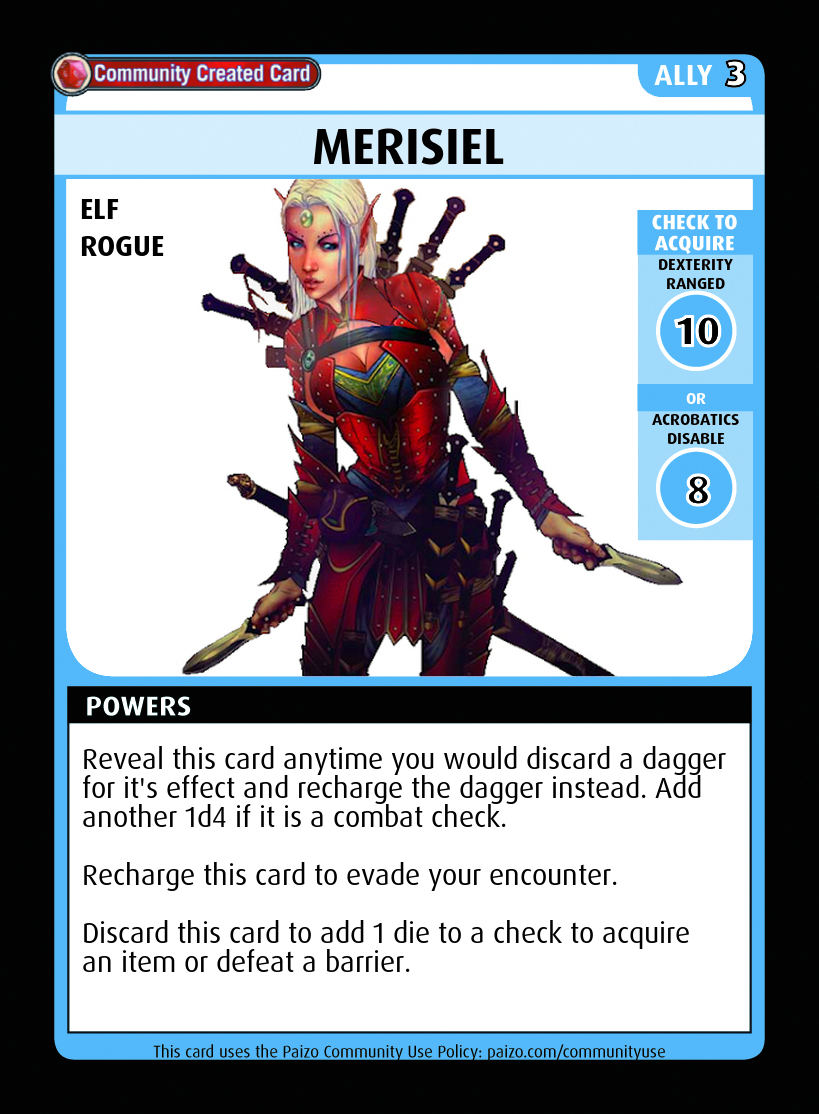 Merisiel - Custom Card - Paizo | Pathfinder Adventure Card Game ...