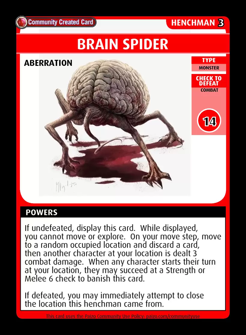 Brain Spider - Custom Card - Paizo | Pathfinder Adventure Card Game ...