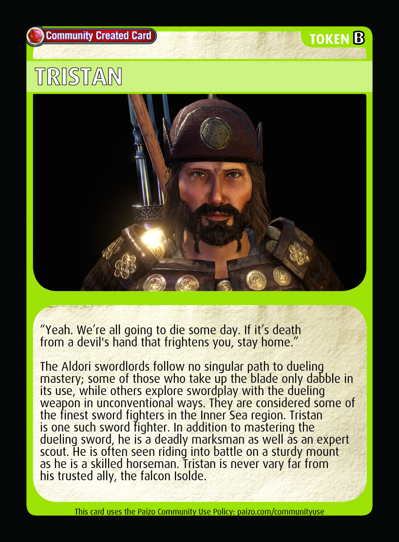 Tristan - Custom Card - Paizo | Pathfinder Adventure Card Game ...