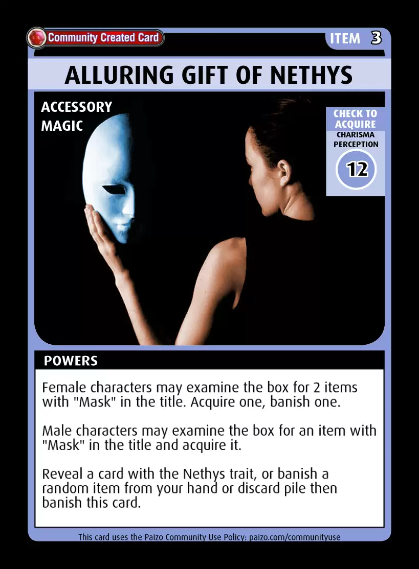 Alluring Gift Of Nethys - Custom Card - Paizo | Pathfinder Adventure ...