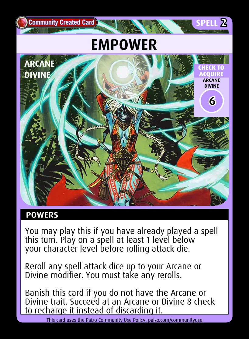 Empower - Custom Card - Paizo | Pathfinder Adventure Card Game ...