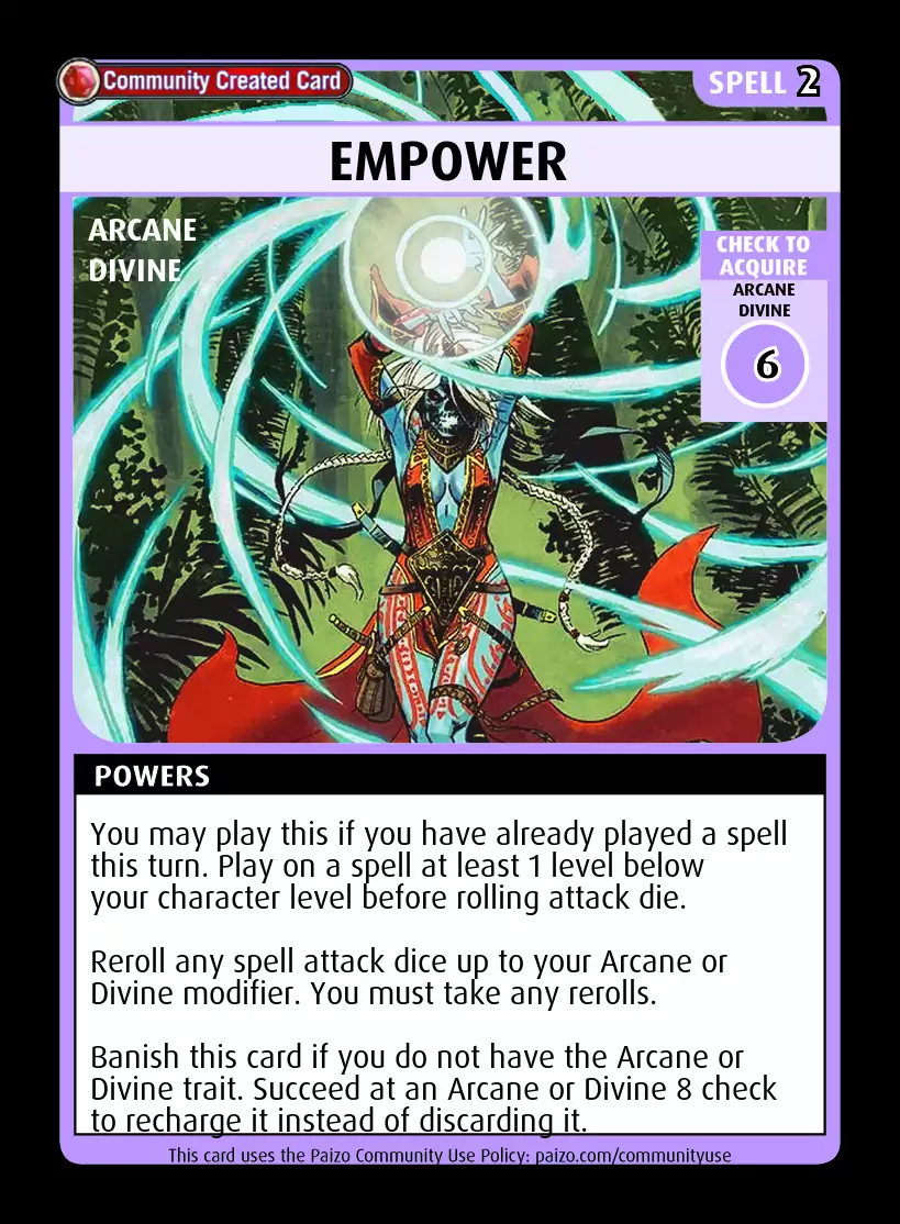 Empower - Custom Card - Paizo | Pathfinder Adventure Card Game Community Cards | DriveThruRPG