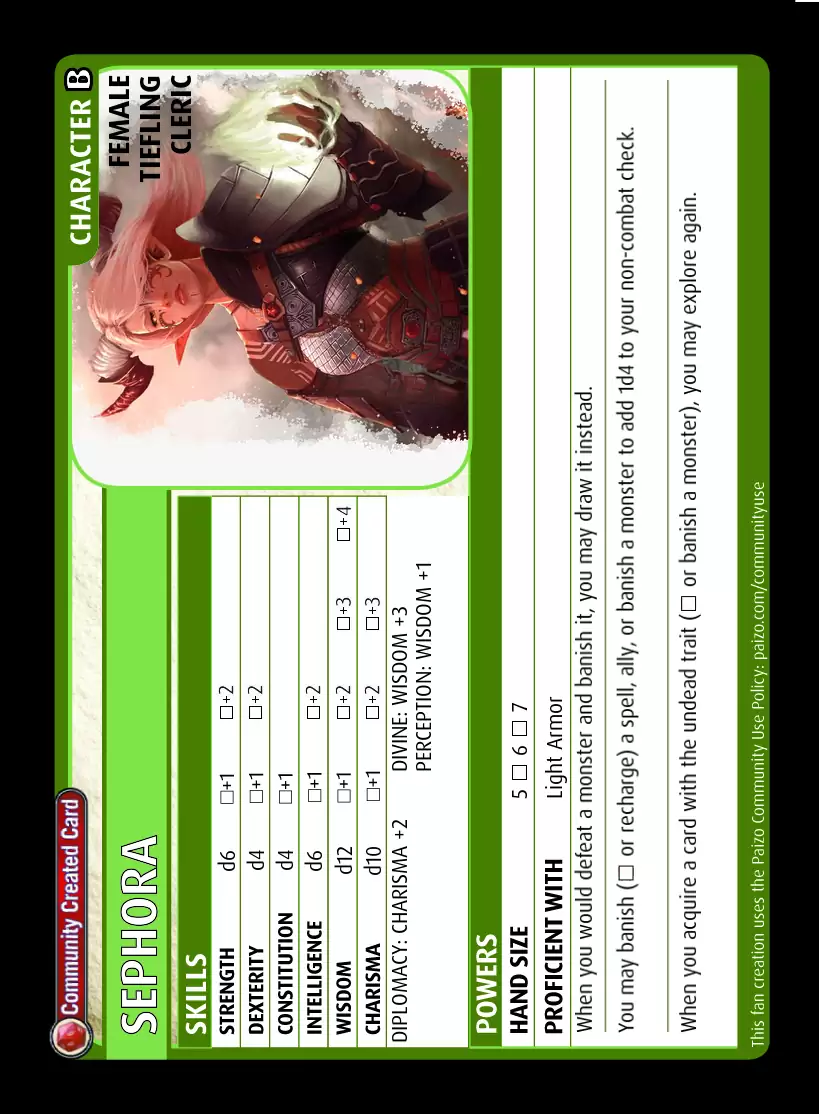 Sephora - Custom Card - Paizo | Pathfinder Adventure Card Game ...
