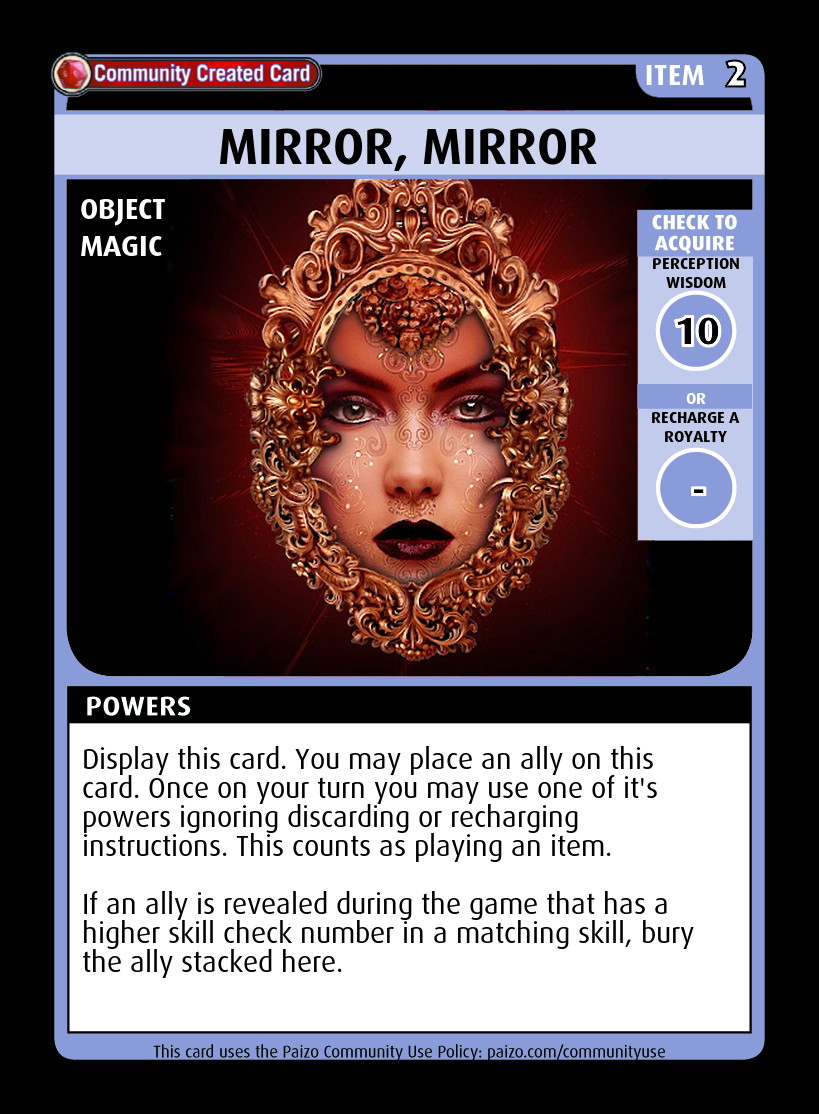 Mirror, Mirror - Custom Card - Paizo | Pathfinder Adventure Card Game ...