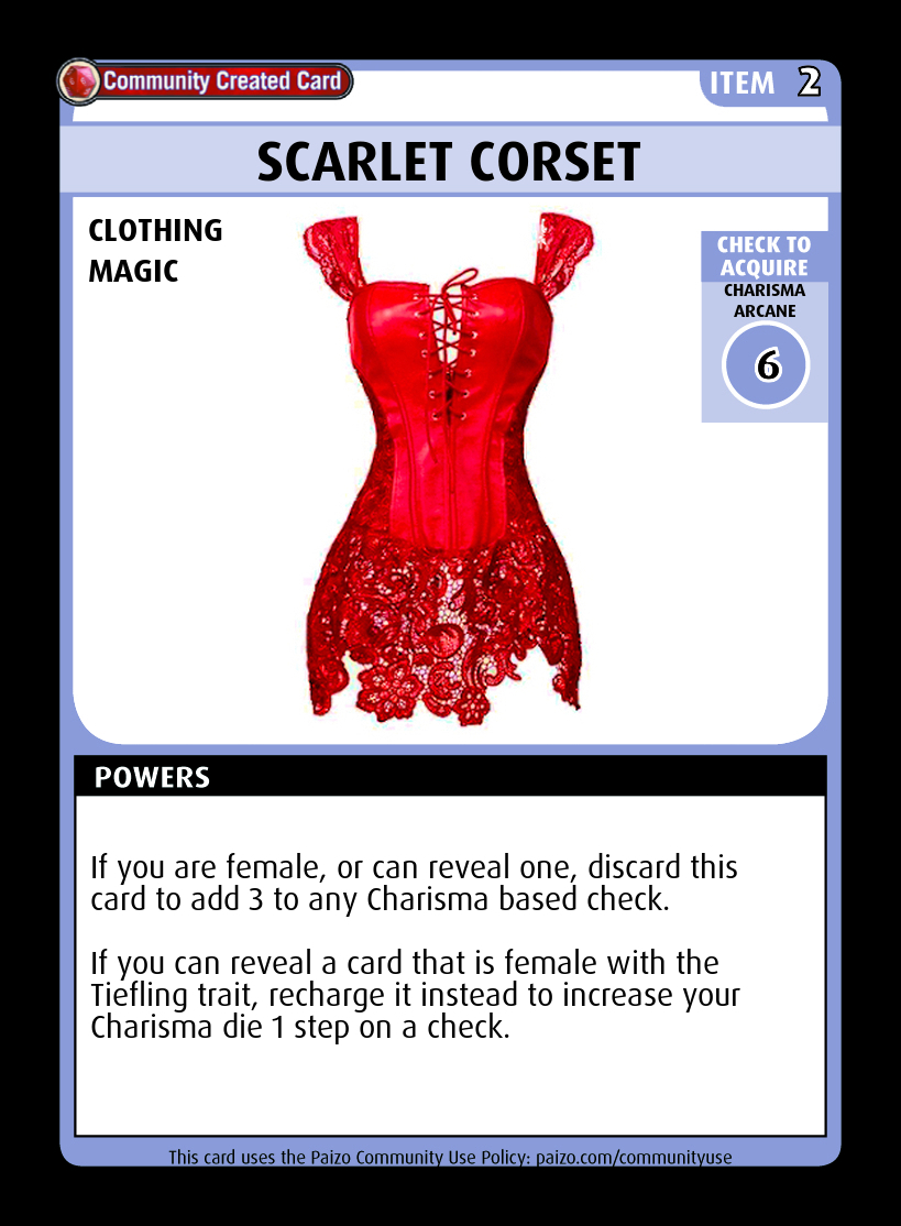 Scarlet Corset - Custom Card - Paizo | Pathfinder Adventure Card Game ...