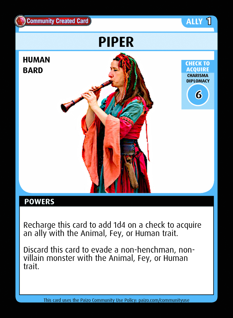 Piper - Custom Card - Paizo | Pathfinder Adventure Card Game Community Cards | DriveThruRPG