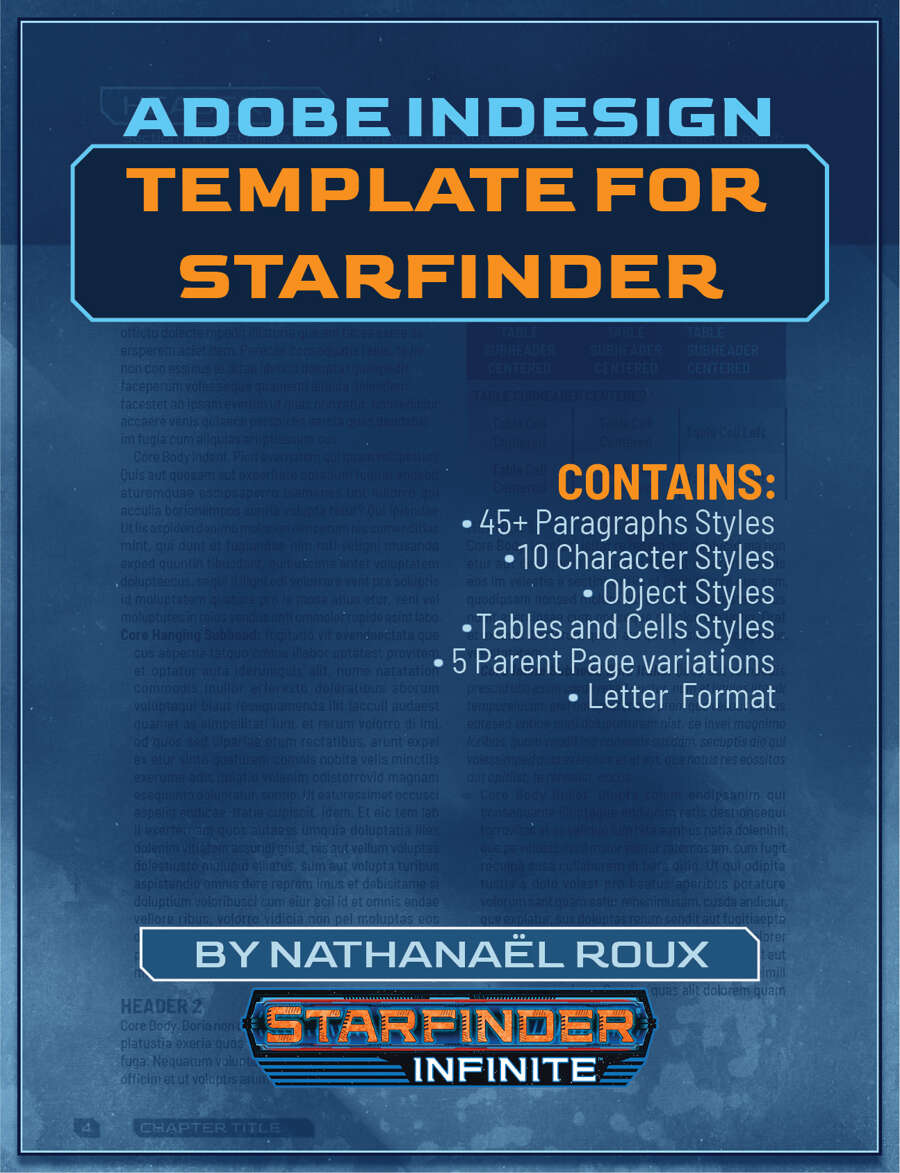 Adobe InDesign Template for Starfinder - Paizo | Pathfinder and ...