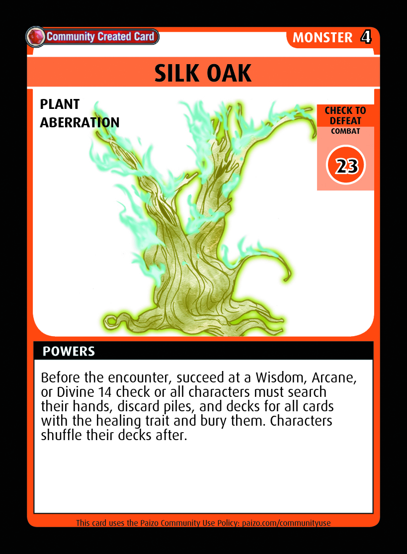 Silk Oak - Custom Card - Paizo | Pathfinder Adventure Card Game ...