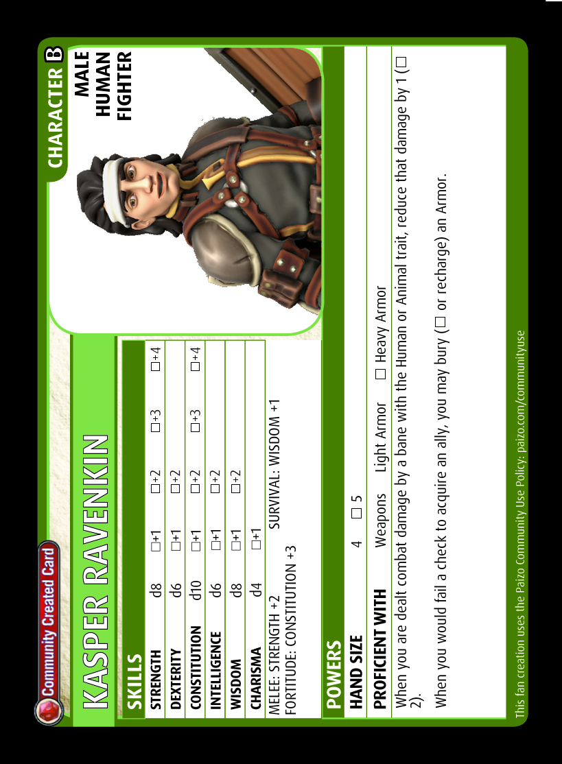 Kasper Ravenkin - Custom Card - Paizo | Pathfinder Adventure Card Game ...