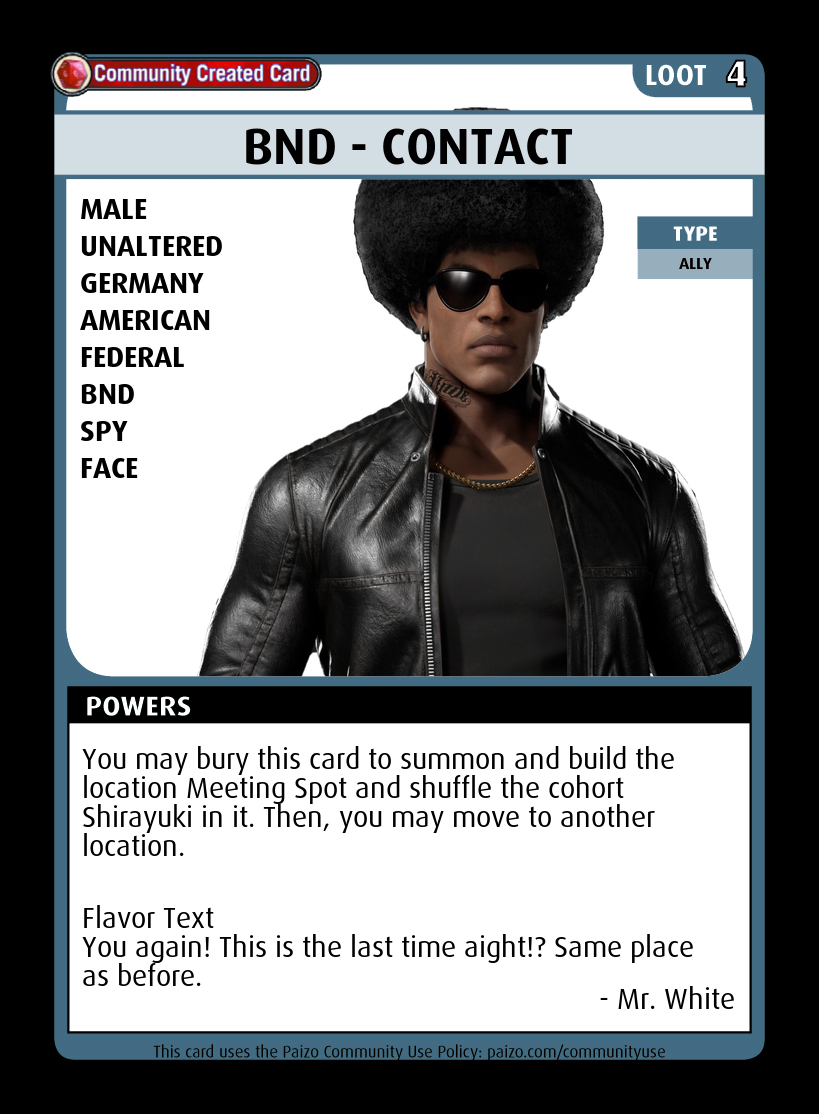 Bnd - Contact - Custom Card - Paizo | Pathfinder Adventure Card Game Community Cards | DriveThruRPG