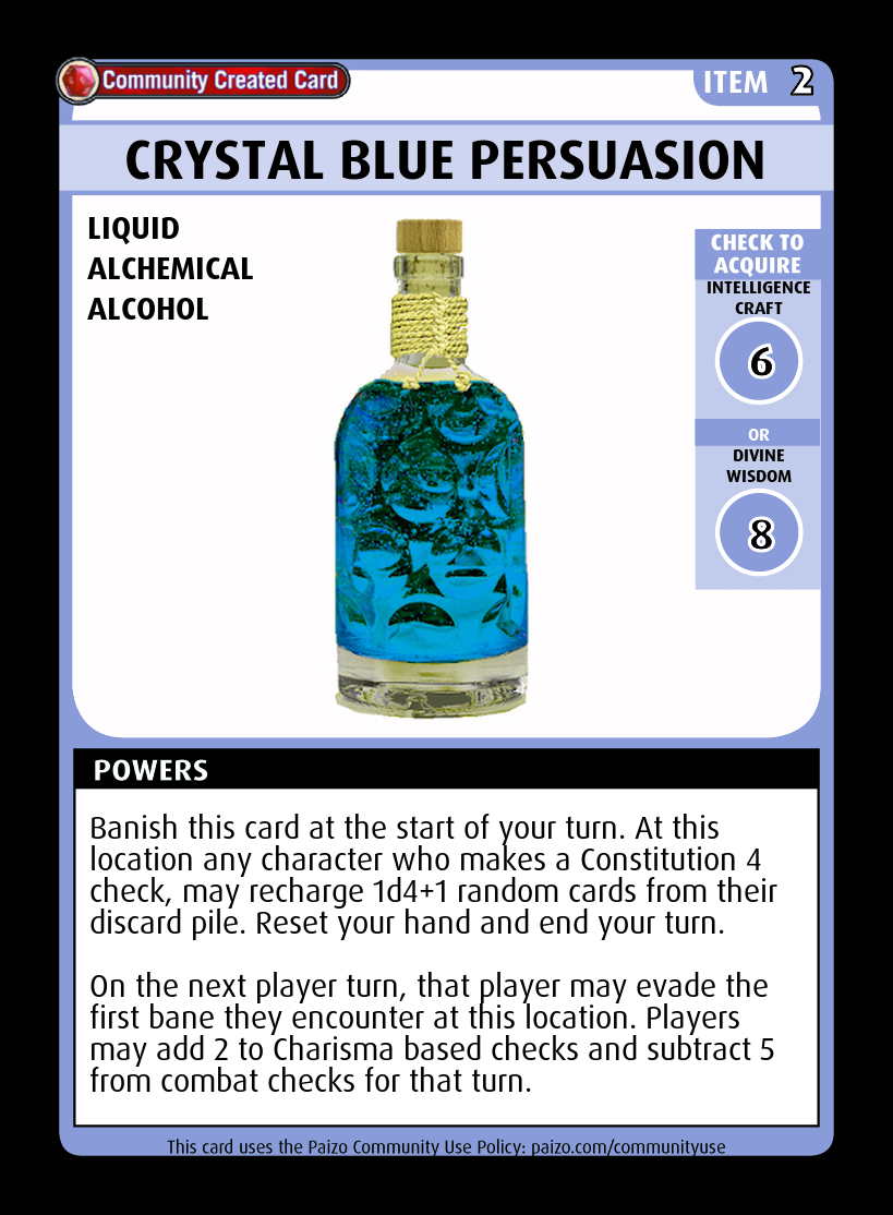Crystal Blue Persuasion - Custom Card - Paizo | Pathfinder Adventure ...