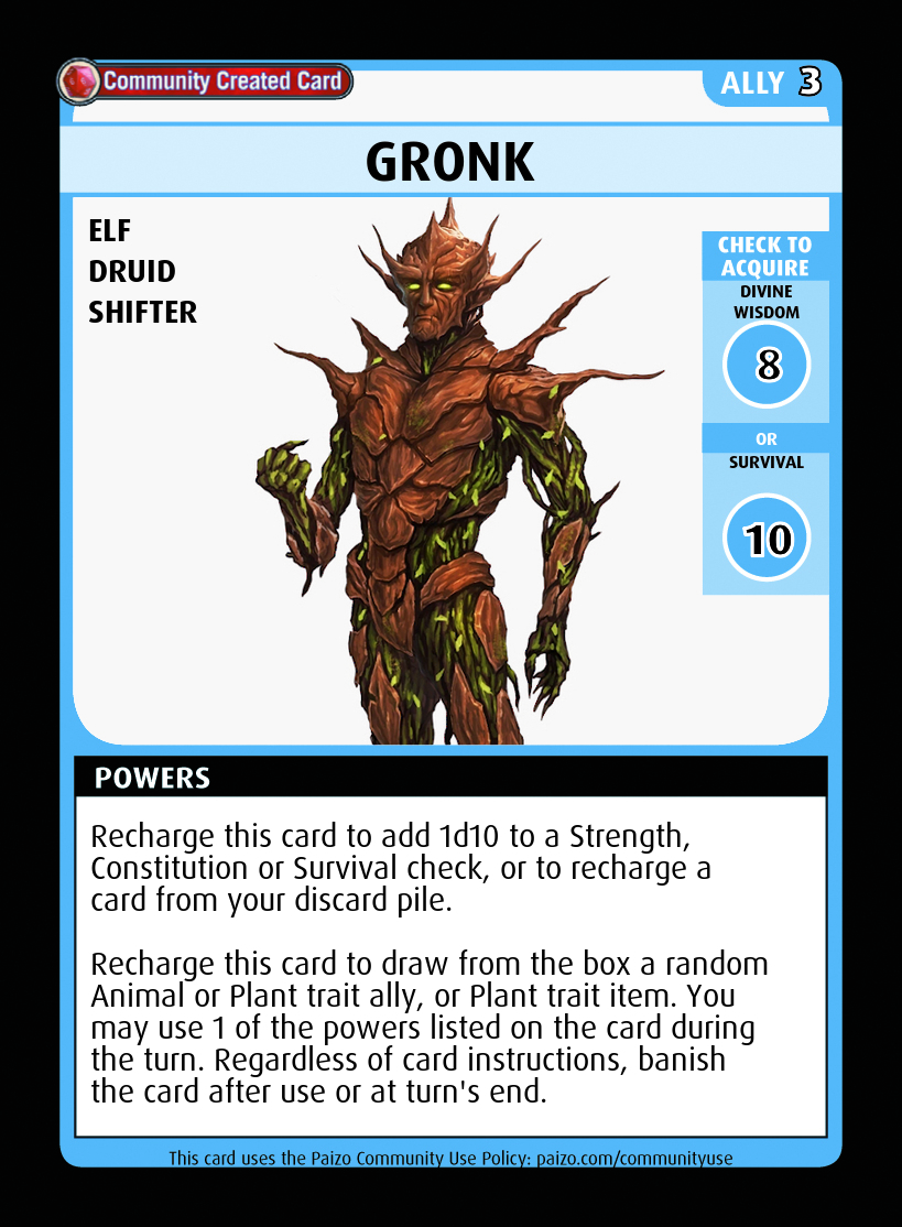 Gronk - Custom Card - Paizo | Pathfinder Adventure Card Game Community ...