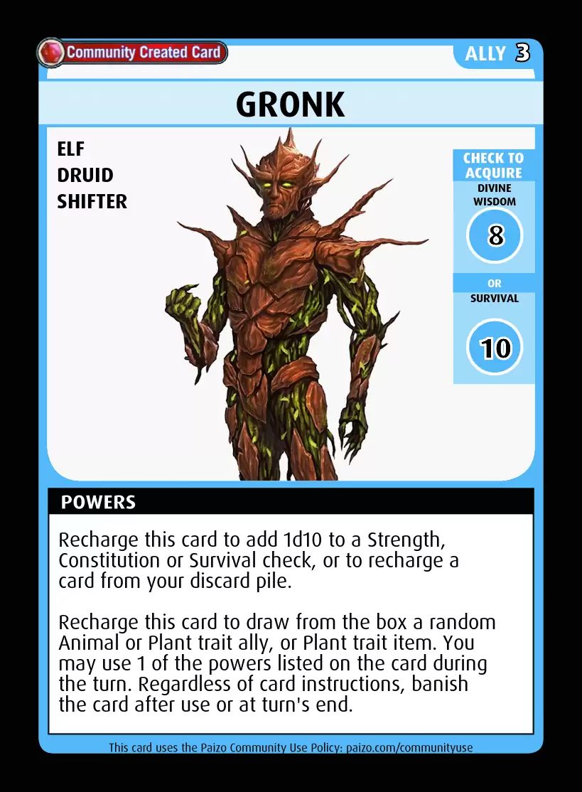 Gronk - Custom Card - Paizo | Pathfinder Adventure Card Game Community ...