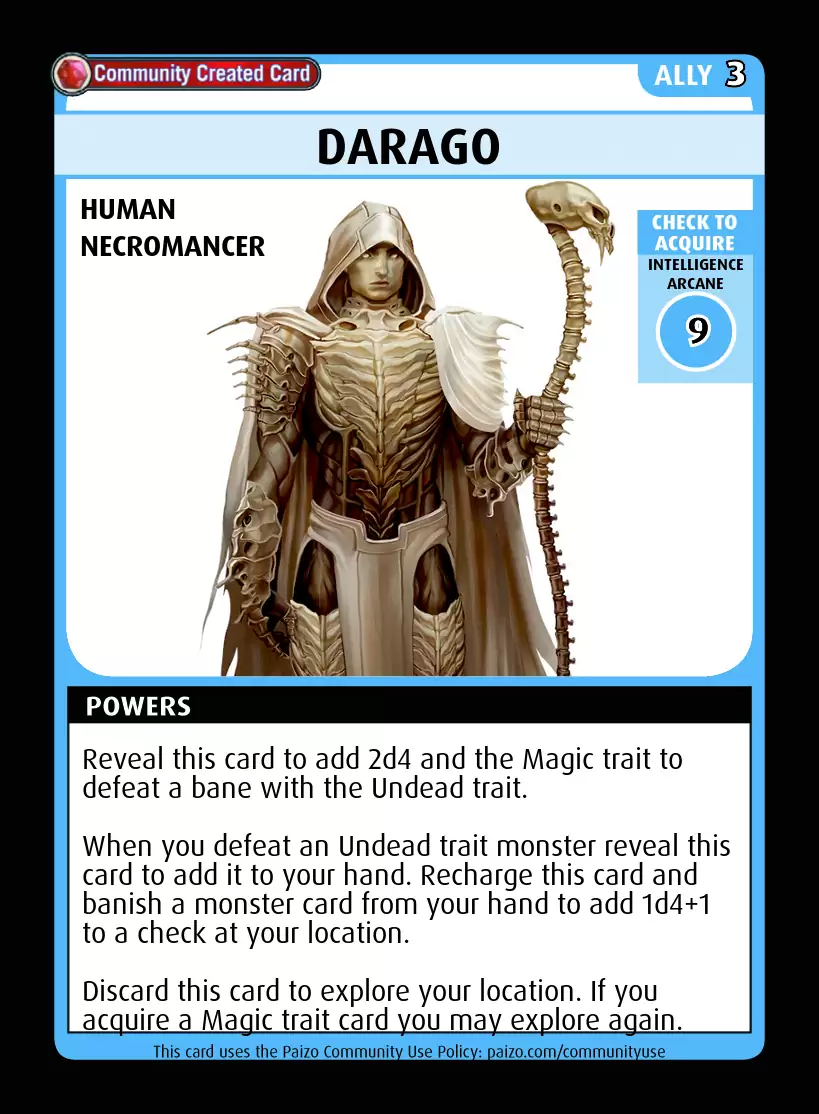 Darago - Custom Card - Paizo | Pathfinder Adventure Card Game Community ...