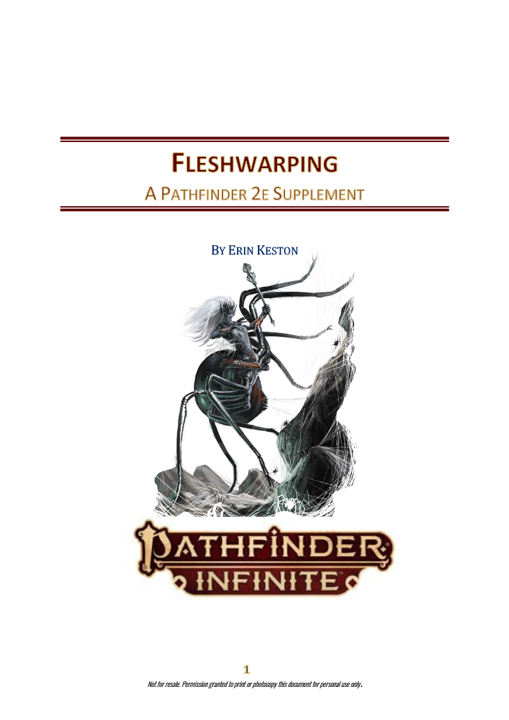Fleshwarping: A Pathfinder 2e Supplement - Paizo | Pathfinder and ...