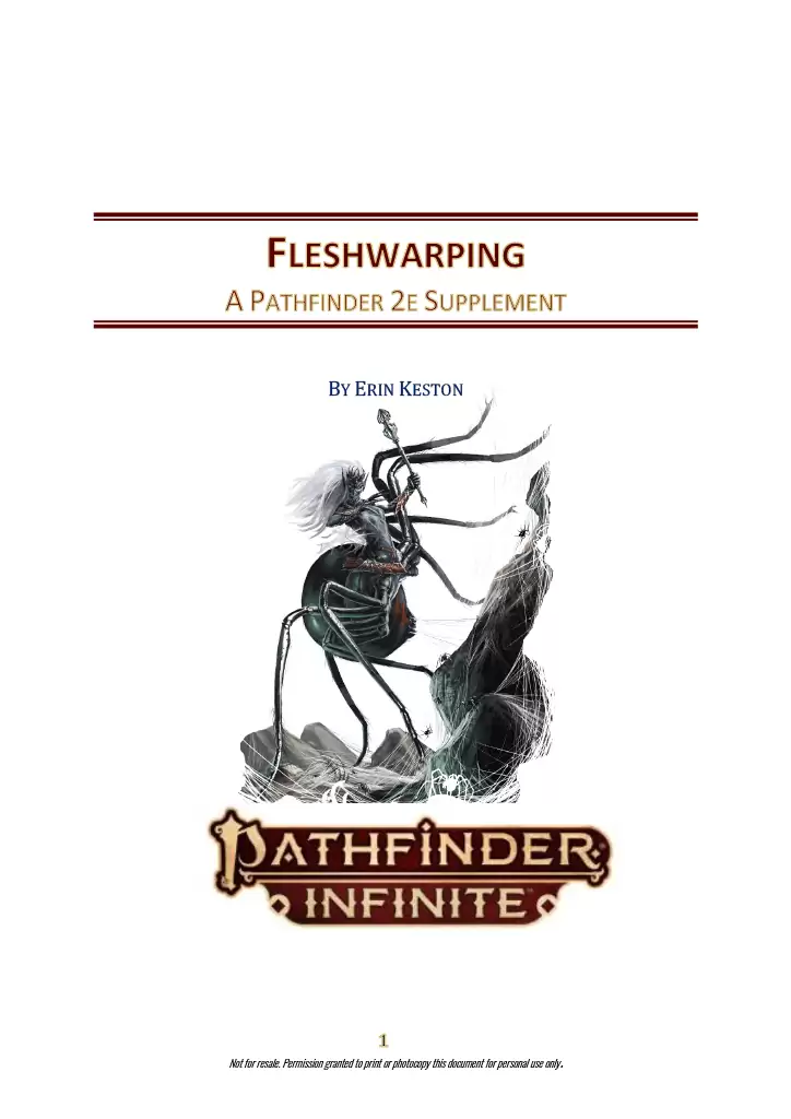 Fleshwarping: A Pathfinder 2e Supplement - Paizo | Pathfinder and Starfinder Infinite | DriveThruRPG