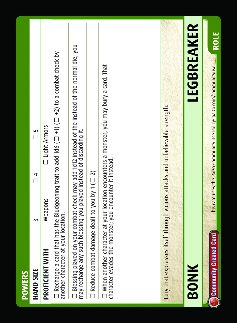 Bonk - Custom Card - Paizo | Pathfinder Adventure Card Game Community Cards | DriveThruRPG