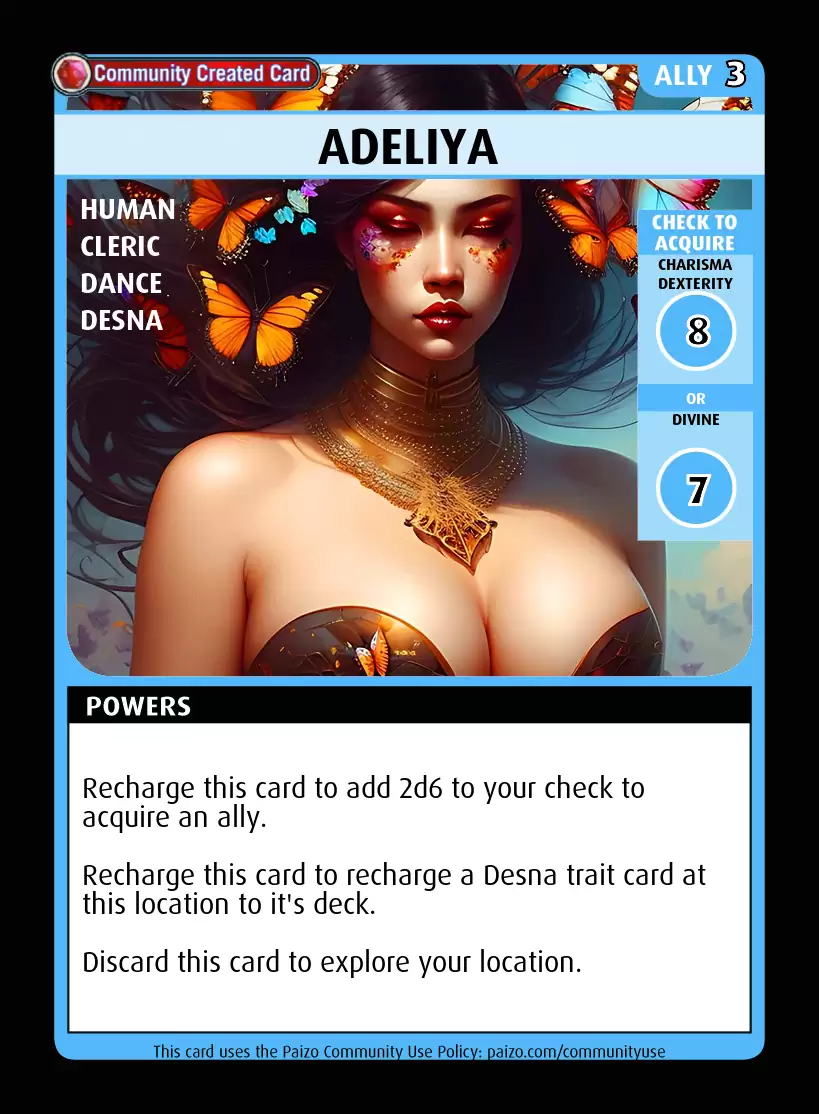 Adeliya - Custom Card - Paizo | Pathfinder Adventure Card Game Community Cards | DriveThruRPG