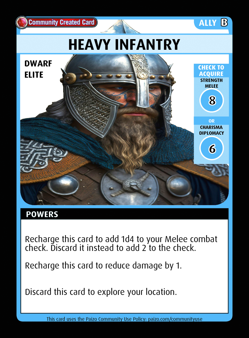 Heavy Infantry - Custom Card - Paizo | Pathfinder Adventure Card Game ...