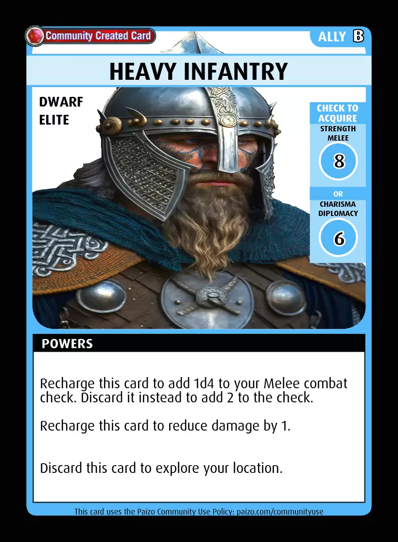 Heavy Infantry - Custom Card - Paizo | Pathfinder Adventure Card Game ...