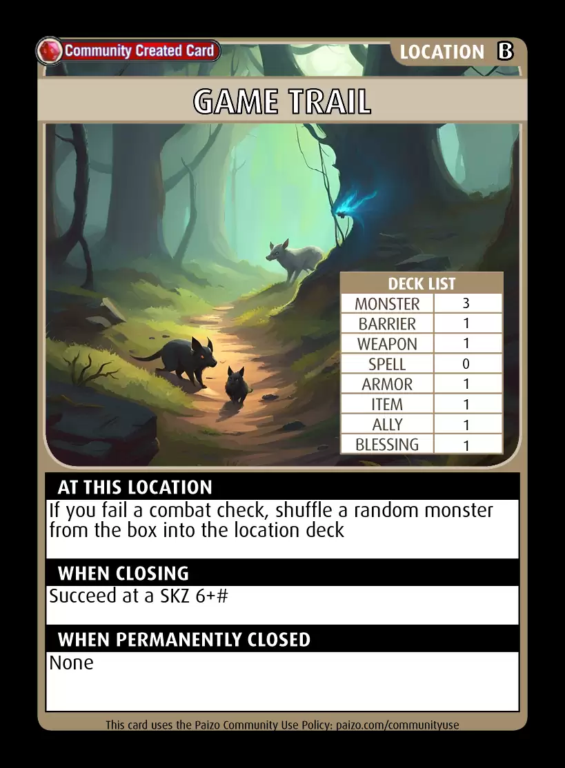 Game Trail - Custom Card - Paizo | Pathfinder Adventure Card Game ...