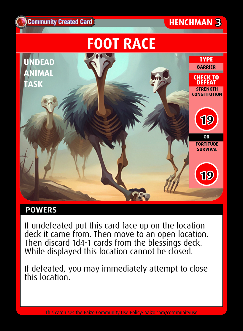 Foot Race - Custom Card - Paizo | Pathfinder Adventure Card Game ...