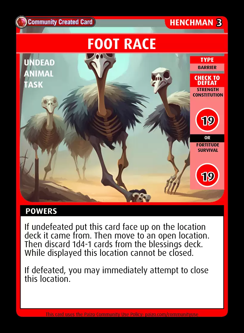 Foot Race - Custom Card - Paizo | Pathfinder Adventure Card Game ...