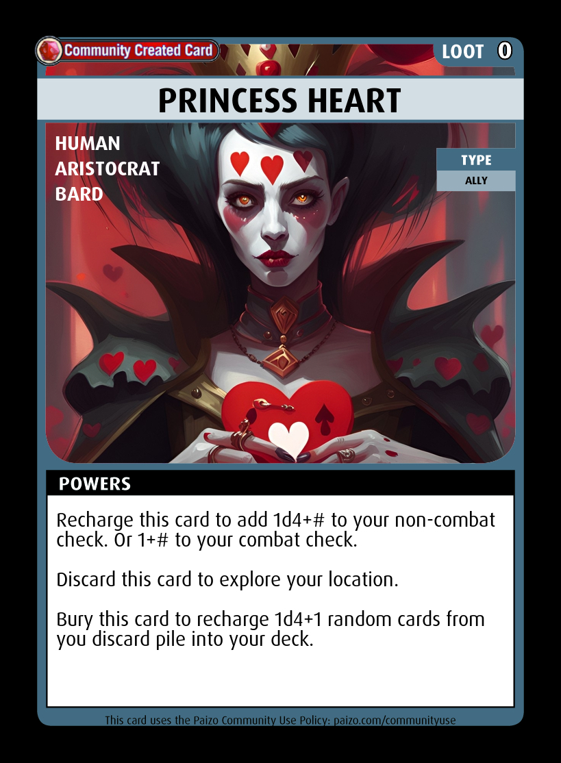 Princess Heart - Custom Card - Paizo | Pathfinder Adventure Card Game ...