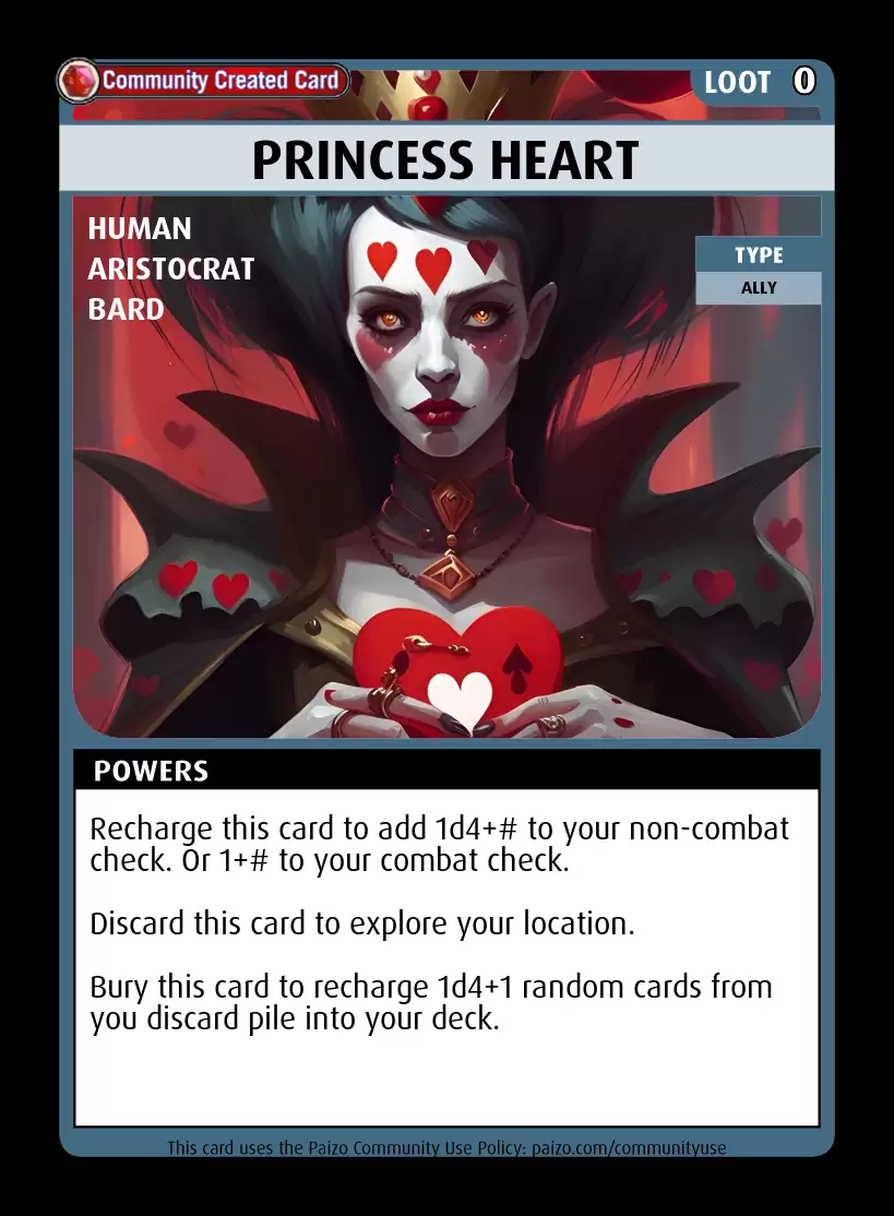 Princess Heart - Custom Card - Paizo | Pathfinder Adventure Card Game ...