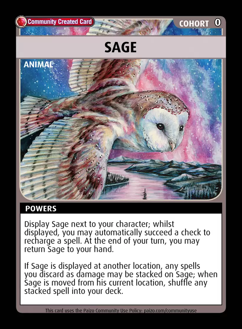 Sage - Custom Card - Paizo | Pathfinder Adventure Card Game Community ...
