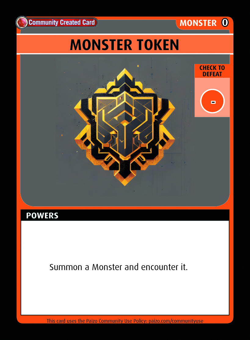 Monster Token - Custom Card - Paizo | Pathfinder Adventure Card Game ...