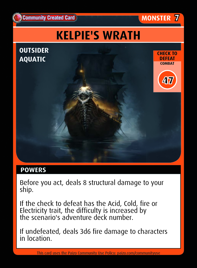 Kelpie's Wrath - Custom Card - Paizo | Pathfinder Adventure Card Game ...