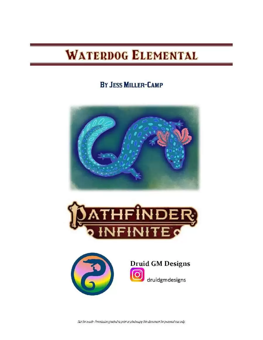 Waterdog Elemental - Paizo | Pathfinder and Starfinder Infinite ...