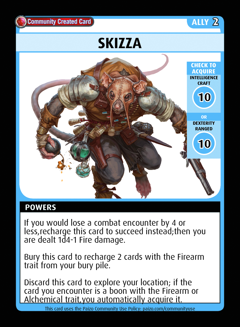 Skizza - Custom Card - Paizo | Pathfinder Adventure Card Game Community ...