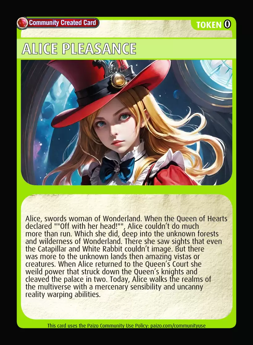 Alice Pleasance - Custom Card - Paizo | Pathfinder Adventure Card Game Community Cards ...