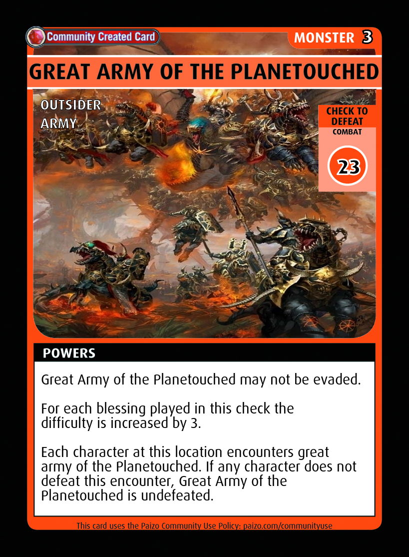 Great Army Of The Planetouched - Custom Card - Paizo | Pathfinder ...