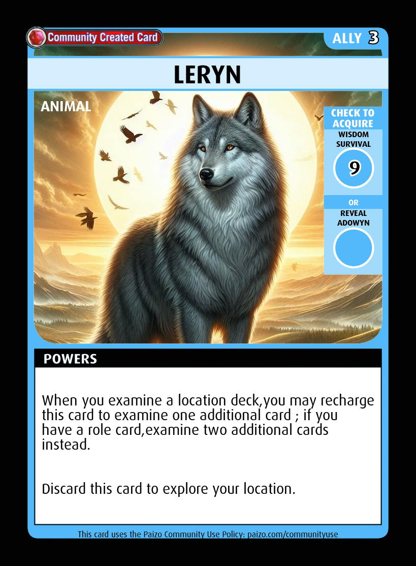 Leryn - Custom Card - Paizo | Pathfinder Adventure Card Game Community ...