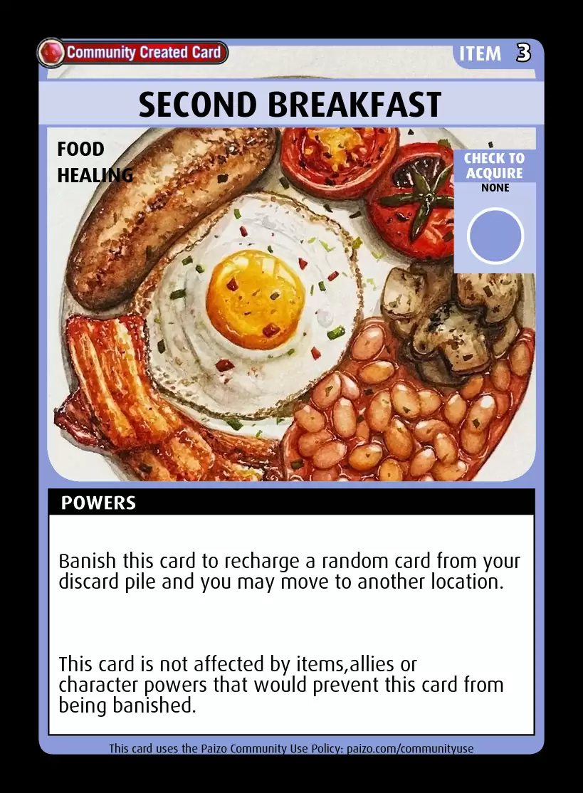 Second Breakfast - Custom Card - Paizo | Pathfinder Adventure Card Game ...
