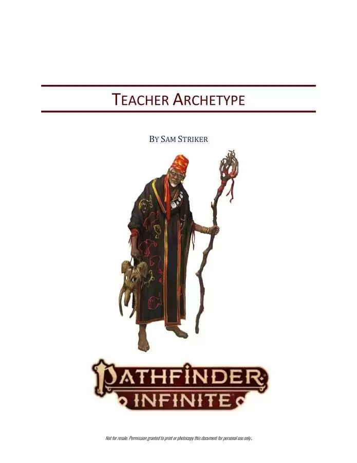 Teacher Archetype - Paizo | Pathfinder and Starfinder Infinite ...