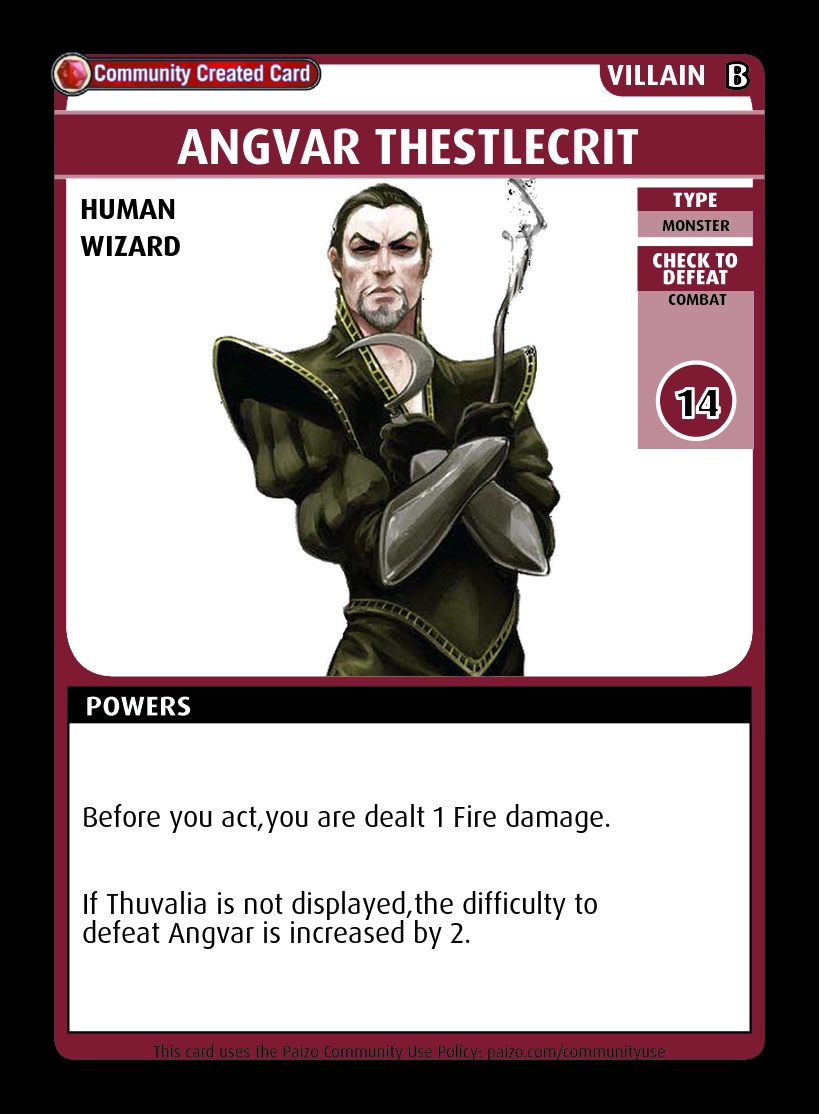 Angvar Thestlecrit - Custom Card - Paizo | Pathfinder Adventure Card ...