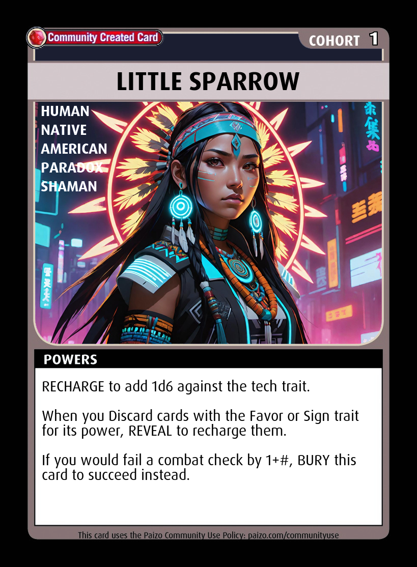 Little Sparrow - Custom Card - Paizo | Pathfinder Adventure Card Game ...