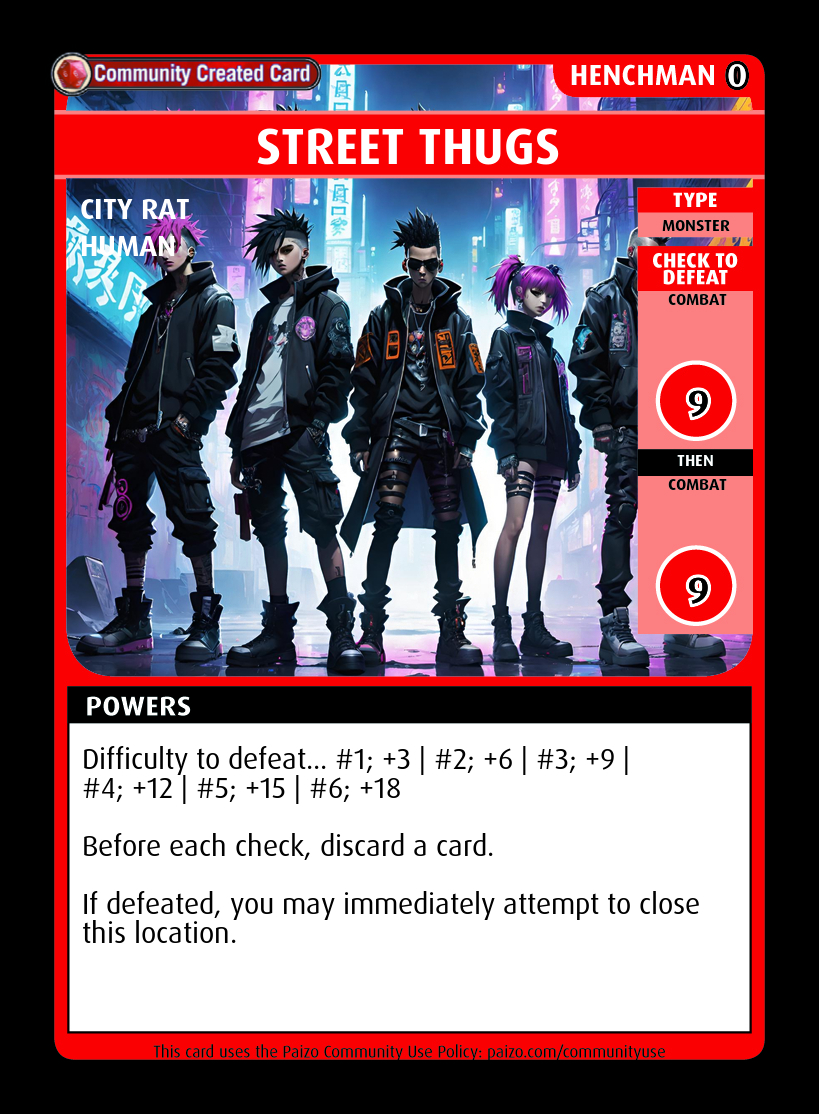 Street Thugs - Custom Card - Paizo | Pathfinder Adventure Card Game ...