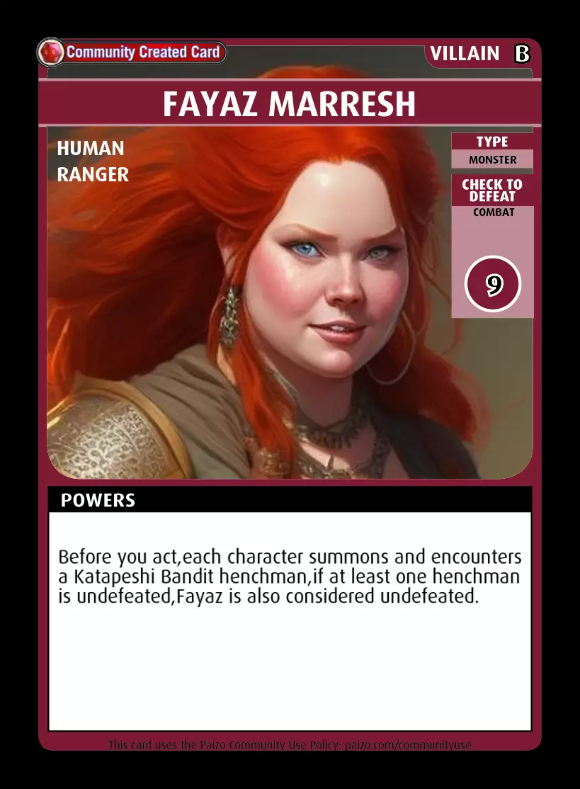 Fayaz Marresh - Custom Card - Paizo | Pathfinder Adventure Card Game Community Cards | DriveThruRPG