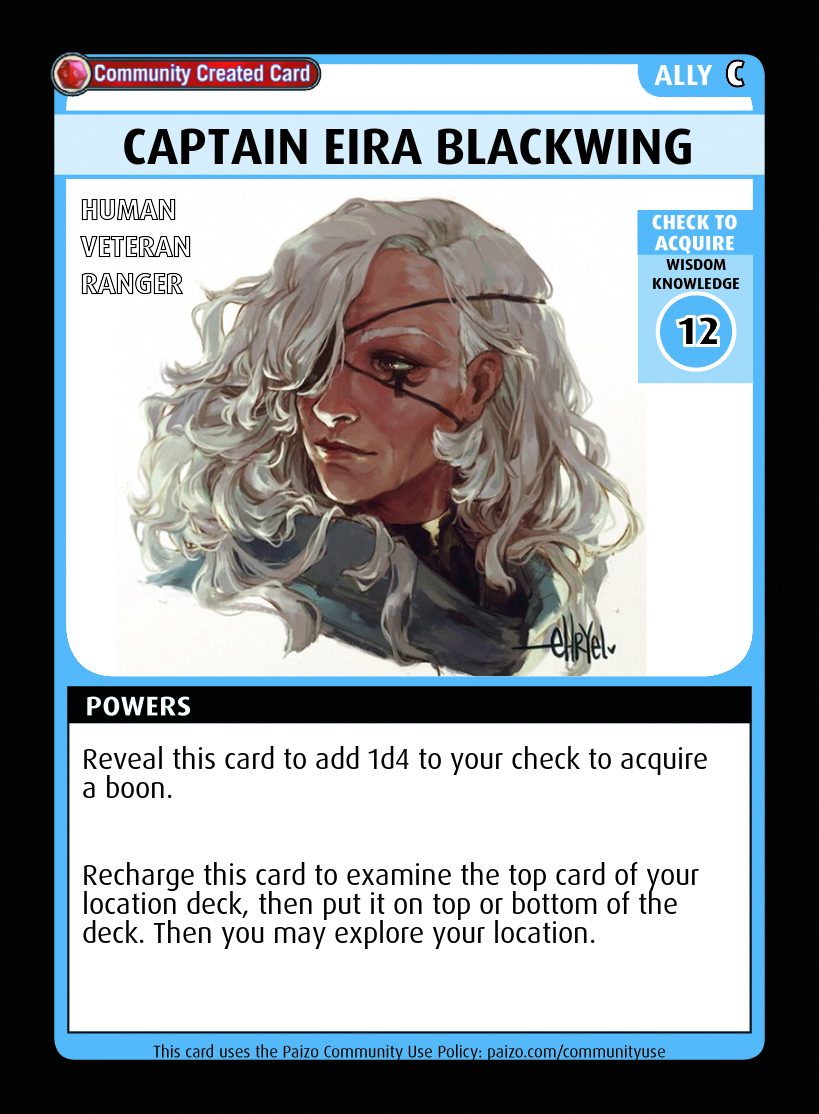 Captain Eira Blackwing - Custom Card - Paizo | Pathfinder Adventure ...