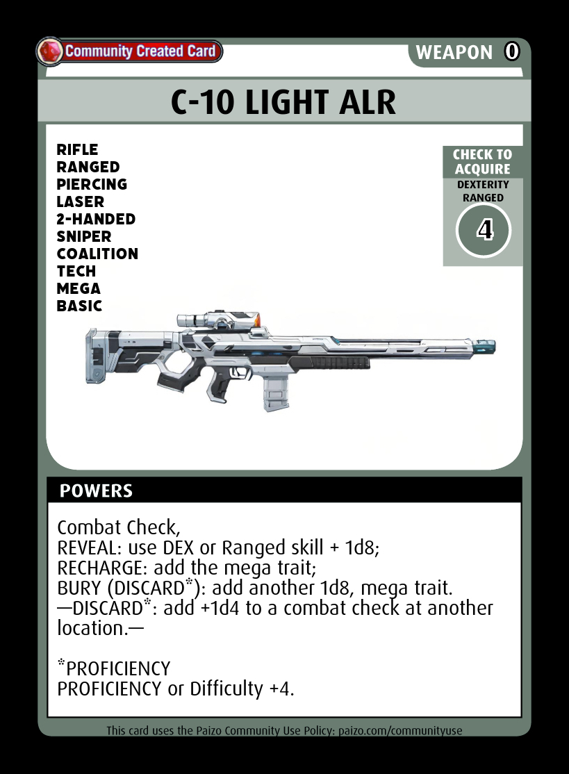 C-10 Light Alr - Custom Card - Paizo | Pathfinder Adventure Card Game ...