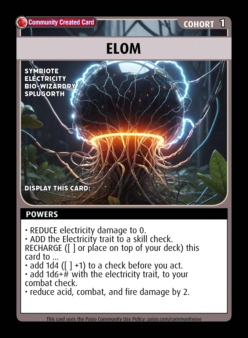 Elom - Custom Card - Paizo | Pathfinder Adventure Card Game Community ...