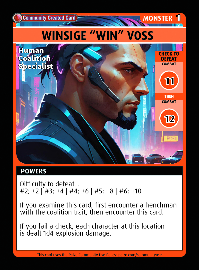 Winsige “win” Voss - Custom Card - Paizo | Pathfinder Adventure Card ...