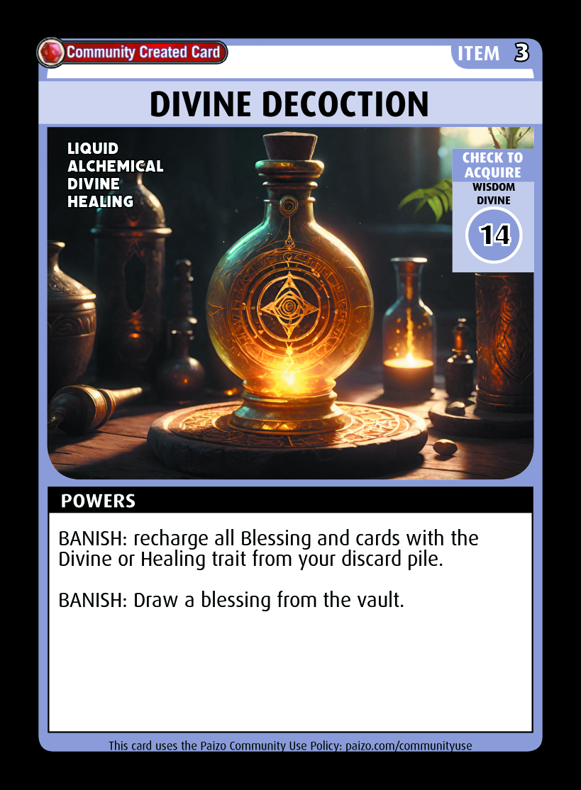 Divine Decoction - Custom Card - Paizo | Pathfinder Adventure Card Game ...