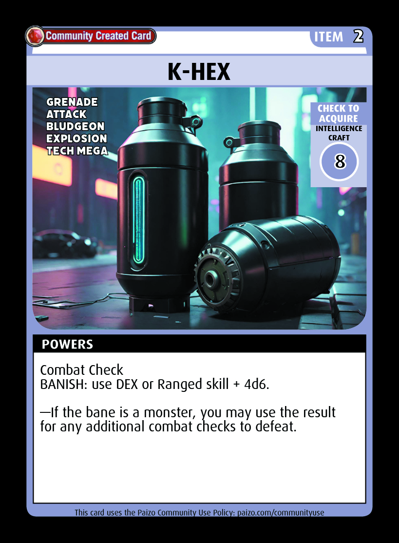 K-hex - Custom Card - Paizo | Pathfinder Adventure Card Game Community ...
