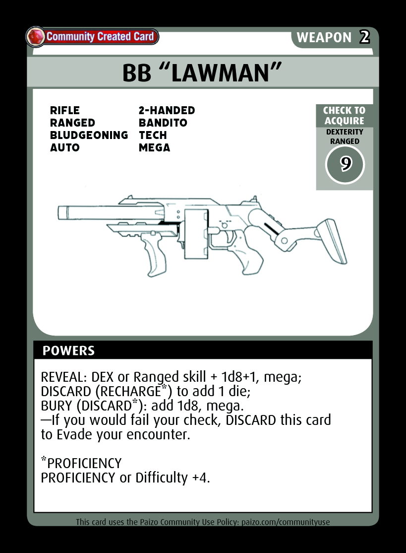 Bb “lawman” - Custom Card - Paizo | Pathfinder Adventure Card Game Community Cards | DriveThruRPG